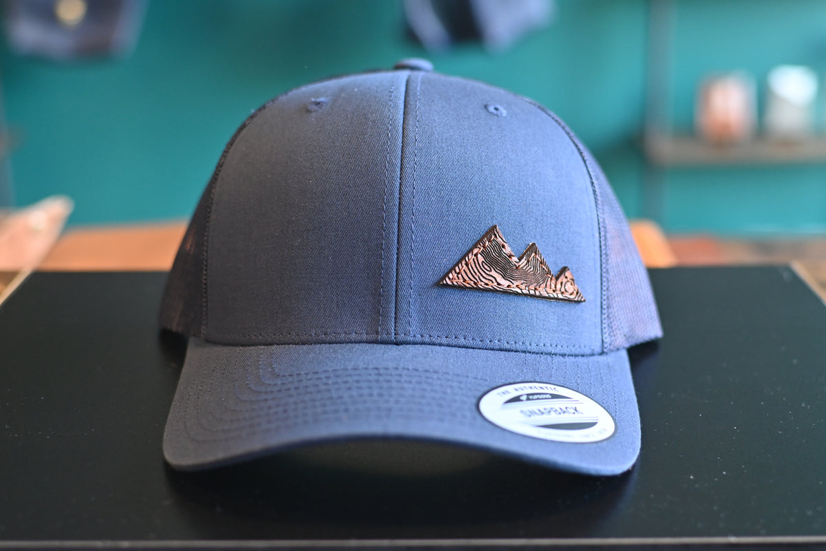 Topographic Mountain Leather Patch Hat – Ansgar Leather Co